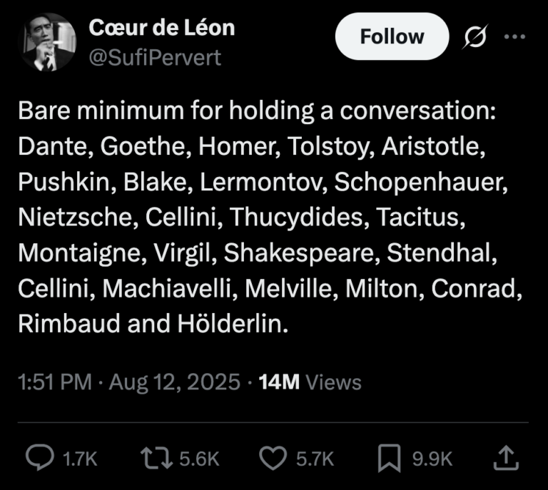 This hilariously pretentious list of 'the bare minimum for holding a ...