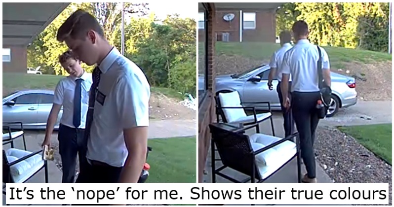 A smart doorbell captured the proud moment these Mormon cold-callers ...