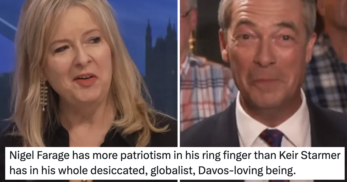 Allison Pearson said Nigel Farage was more of a patriot than Keir ...