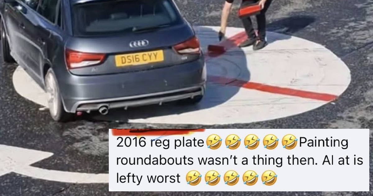 A troll claimed this picture of an Audi-driving flag shagger was 'AI at ...