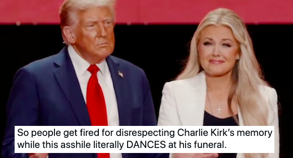 Donald Trump busted some dance moves next to Charlie Kirk's grieving ...