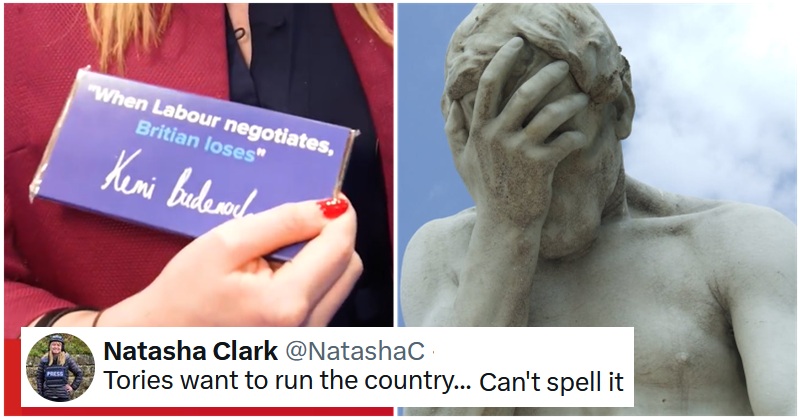 The Tories cocked up the spelling of 'Britain' on their freebie ...