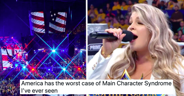 The Aussies booing the American national anthem at the wrestling in ...