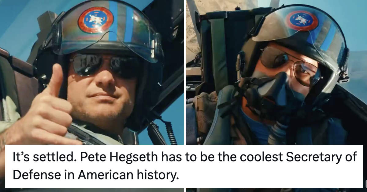 Pete Hegseth went up in a jet and these excitable Magas thought he was ...