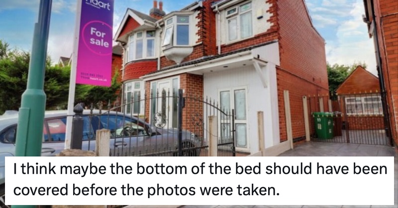 The bedroom picture on this Rightmove listing was very hastily removed ...