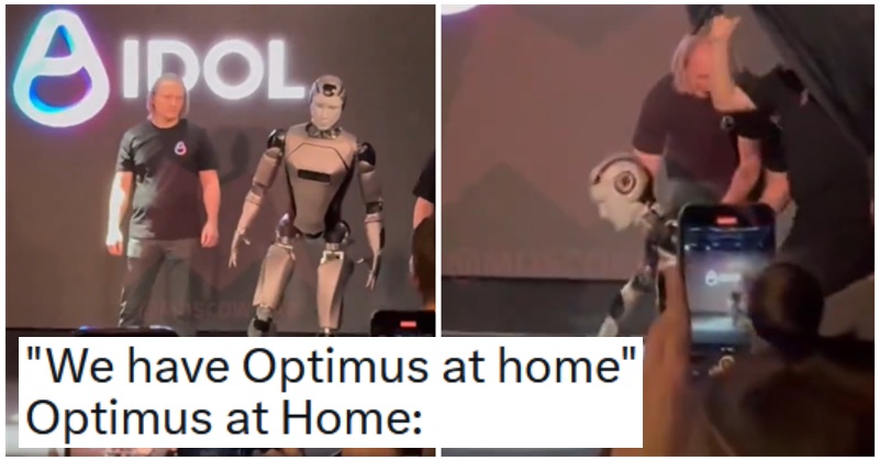 Russia's new AI humanoid robot stumbled across the stage before face ...