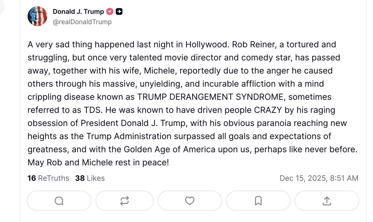 Trump had the chance to row back on his despicable comments about Rob ...