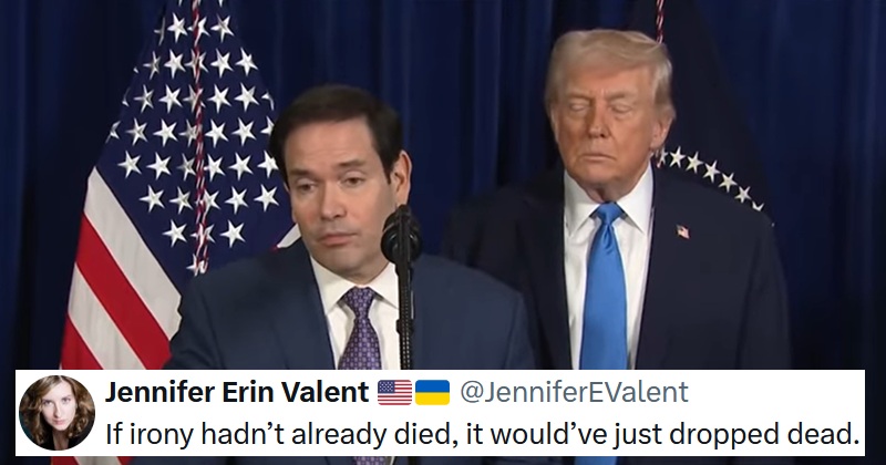 Marco Rubio stood next to Trump and said that Cuba is run by ...