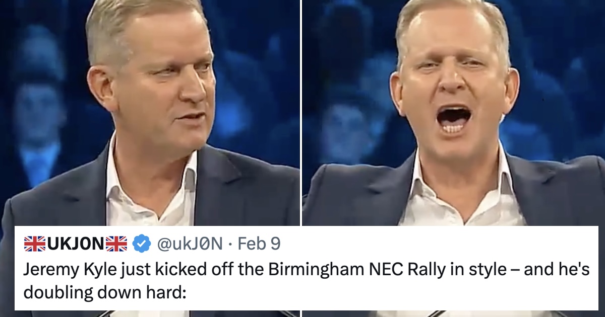 Jeremy Kyle was the MC for Reform UK's Birmingham rally and this A++ ...