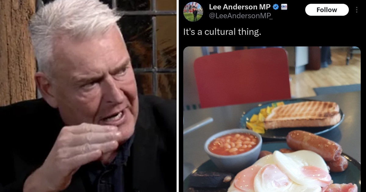 Lee Anderson pretended his breakfast fry-up was a 'cultural thing' and ...