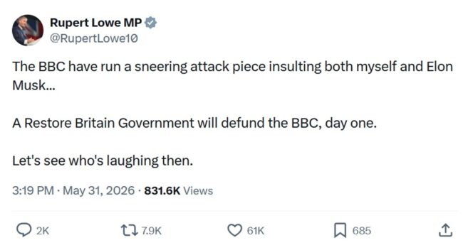 Rupert Lowe vows to defund the BBC because Have I Got News For You ...